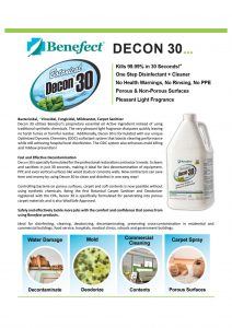 Benefect Botanical Decon 30 Hospital Grade Disinfectant 3.78L